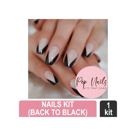 Pep Nails Luxury Press On Nails Kit (Back To Black) Price - Buy Online ...