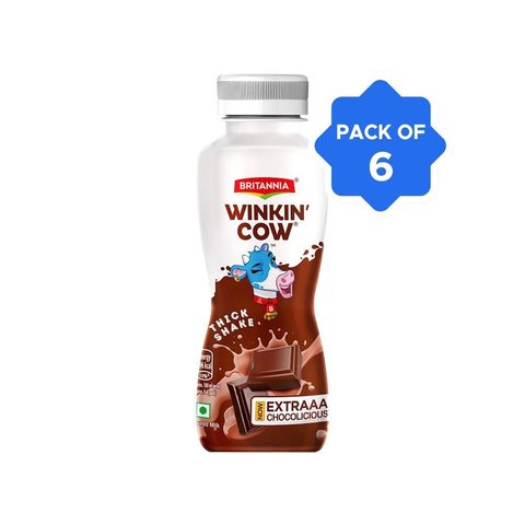 Britannia Winkin Cow Chocolate Thick Milkshake - Pack of 6 Price - Buy ...