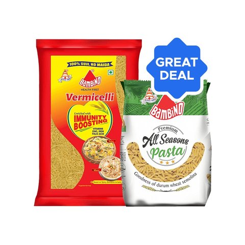 Bambino Regular Vermicelli + Bambino Premium All Seasons Penne Pasta ...