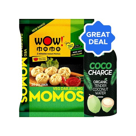 Wow! Momo Veg Darjeeling Momos (Frozen) + Wow! Coco Charge Organic ...