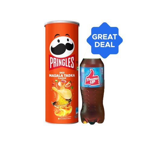 Pringles Desi Masala Tadka Potato Chips + Thums Up Cola Soft Drink (750 ...