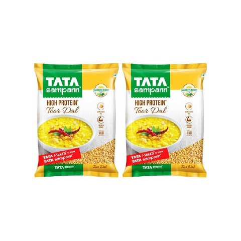 Tata Sampann Unpolished Arhar Dal/Toor Dal - Pack of 2 Price - Buy ...
