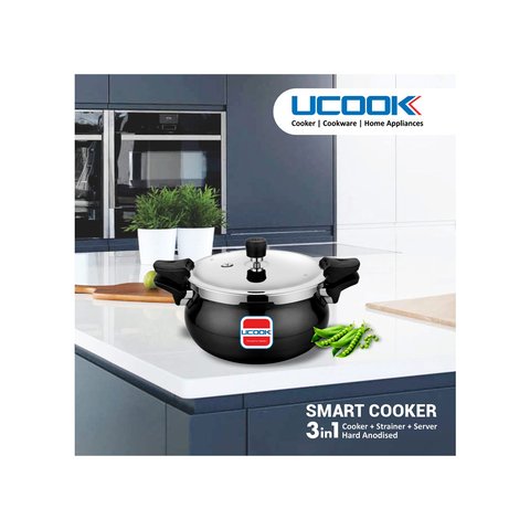 Ucook PC0151 Smart 3 In 1 Outer Lid Hard Anodised Aluminium Pressure ...