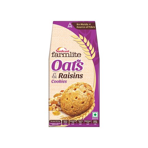 Sunfeast Farmlite Oats with Raisins Cookies Price - Buy Online at ₹59 ...