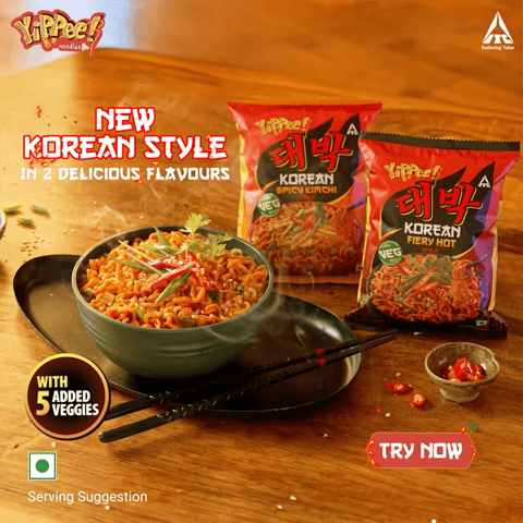 Yippee Korean Fiery Hot Style Veg Noodles Price - Buy Online at ₹45 in ...