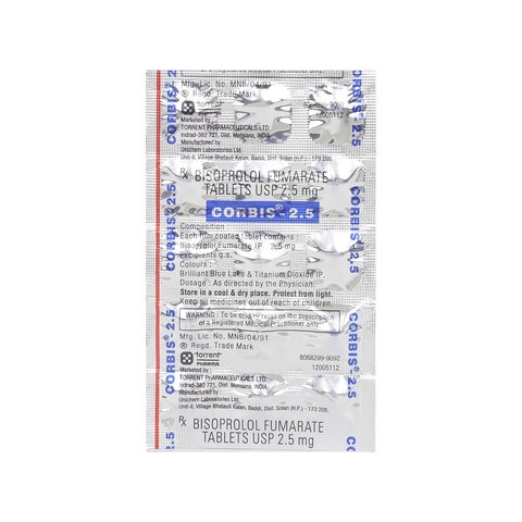 Corbis 2.5mg Strip Of 15 Tablets Price - Buy Online at ₹95 in India