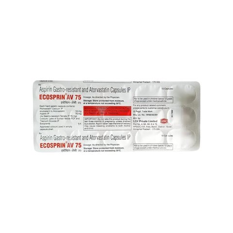 Ecosprin Av 75mg Tablets Price - Buy Online at ₹61 in India