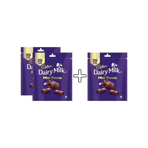 Cadbury Dairy Milk Mini Treats Milk Chocolate Pack - Buy 2 Get 1 Free ...