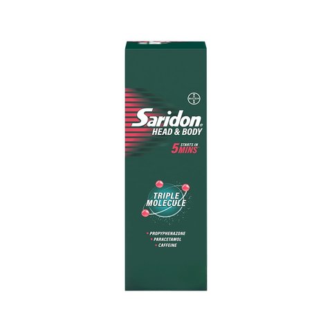 Saridon Head & Body Pain Tablet Price - Buy Online at ₹46 in India