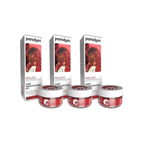 Paradyes Highlighting Hair Colour Kit (Rubra Red) (Rubra Red) - Pack of ...