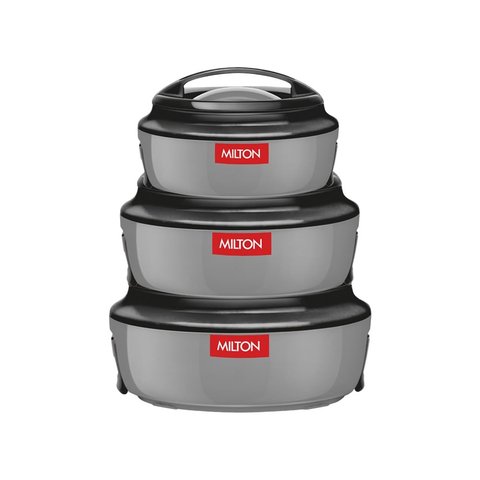 Milton Stainless Steel, Plastic Ernesto Casserole Set (Grey) Price ...