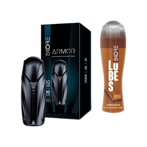 Skore Armor Silicone Personal Massager Sleeve with Chocolate Lube Price ...