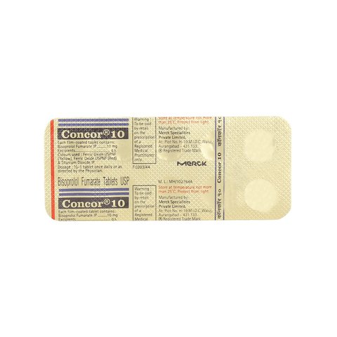 Concor 10mg Strip Of 10 Tablets Price - Buy Online at ₹238 in India