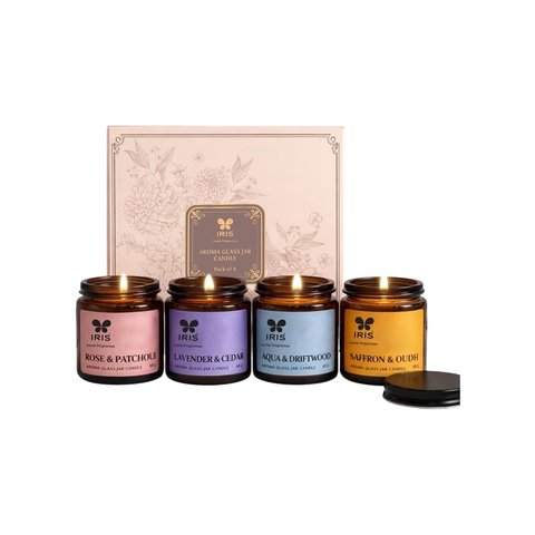 Aroma Scented Glass Jar Candle (Amber) by IRIS Price - Buy Online at ...