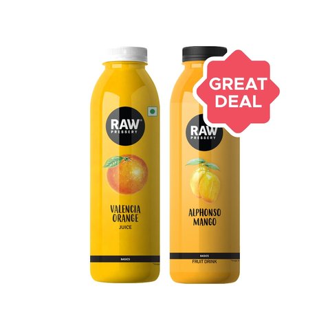 Raw Pressery Valencia Orange Juice + Alphonso Mango Mango Drink Combo ...