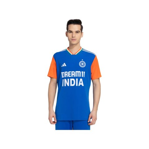 adidas T20 India Cricket Fan Jersey (Blue, Orange) Price - Buy Online ...