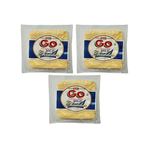 Gowardhan Natural Mild Cheddar Cheese Block - Pack of 3 Price - Buy ...
