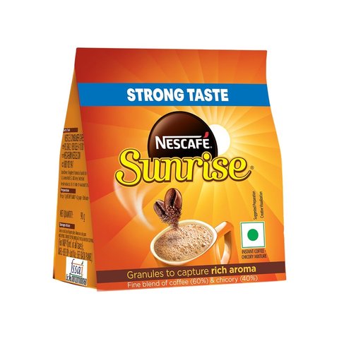 Nescafe Sunrise Instant Coffee Powder, Strong Taste, Coffee-Chicory Mix ...