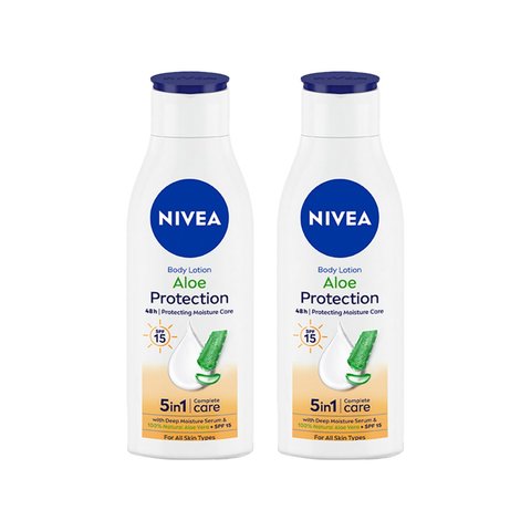Nivea Aloe Protection Spf 15 All Skin Type Body Lotion (400 ml) - Pack ...