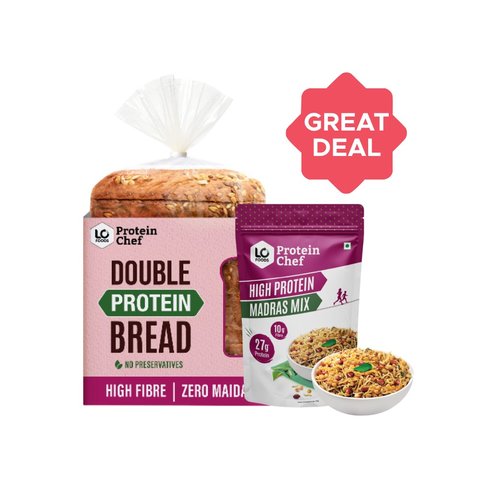 Protein Chef Double Protein Bread, Zero Maida High Fiber + Madras ...