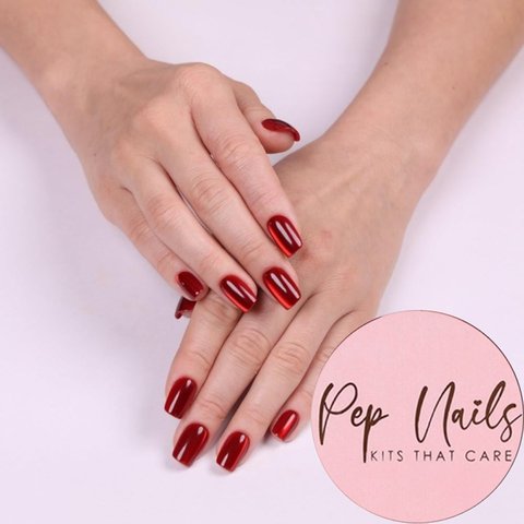 Pep Nails Medium Square Press On Nails (Mirror Red Cat Eye) Price - Buy ...