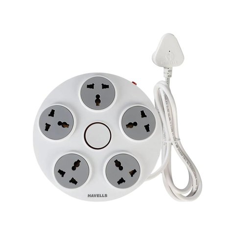 Havells Wheel Star 5X Round Extension Board (White & Grey) Price - Buy ...