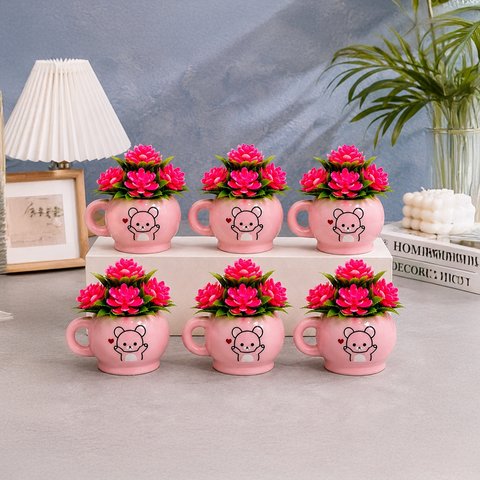 HashWOW Artificial Flower Pot Set (1.1", Pink) Price - Buy Online at ...