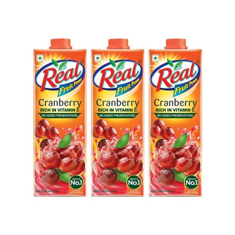 Real Fruit Power Cranberry Juice - Pack of 3 Price - Buy Online at ₹370 ...