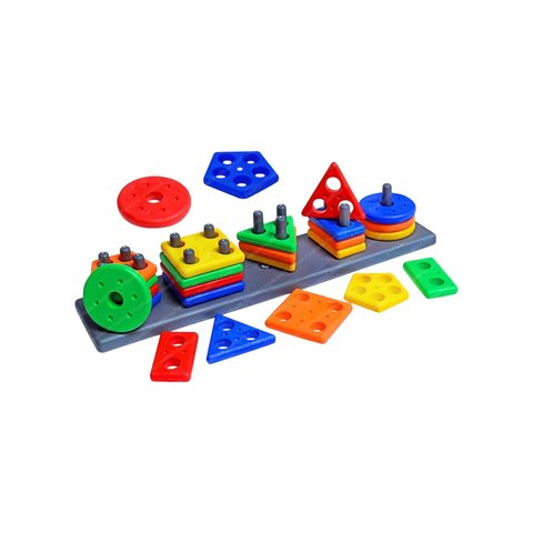FunBlast Geometric Blocks 5 Column Shape Sorting & Stacking Toy Price ...