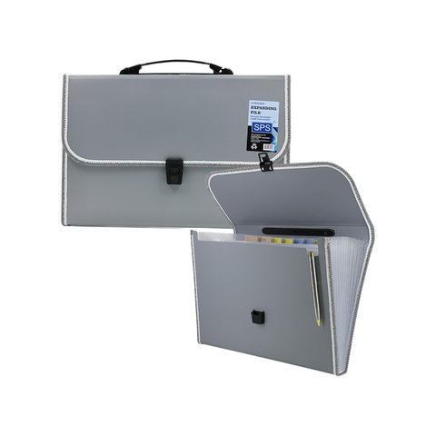 SPS 13 Pockets Expanding File Folder for Documents (Grey) Price - Buy ...