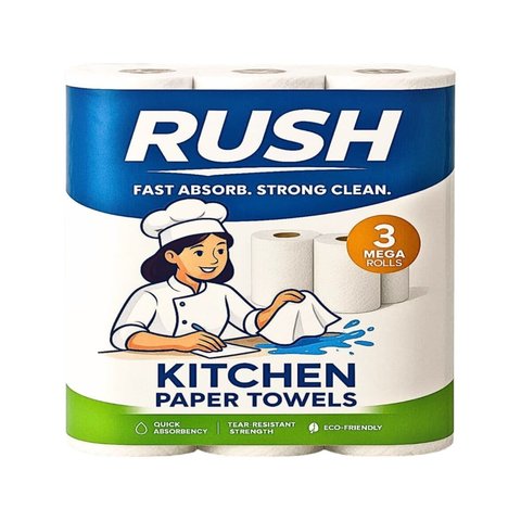 RUSH Paper Kitchen Towel Roll (2 Ply) Price - Buy Online at ₹199 in India