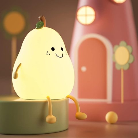 Smiley Pear Shape Silicone LED Night 2W Decorative Lamp (Warm White ...
