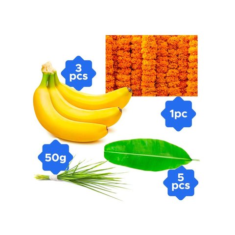 Combo of 4 - Doob Grass / Durva Grass (Garike) 50 g + Banana 3 pieces ...