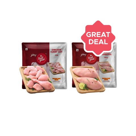 Godrej Real Good Chicken Breast (Boneless) + Chicken Curry Cut Combo ...