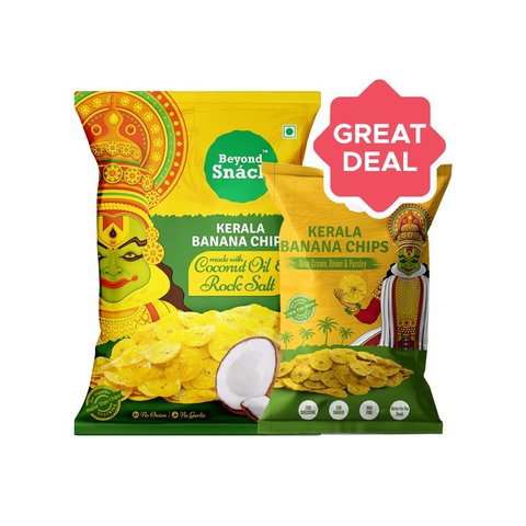 Beyond Snack Banana Chips (Rock Salt) + Kerala Sour Cream, Onion ...