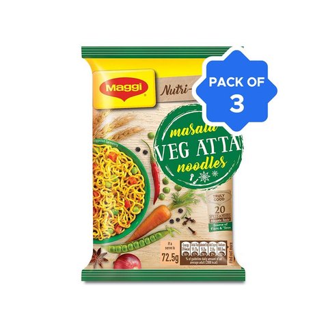 Maggi Nutri-licious Masala Veg Atta Noodles - Pack of 3 Price - Buy ...