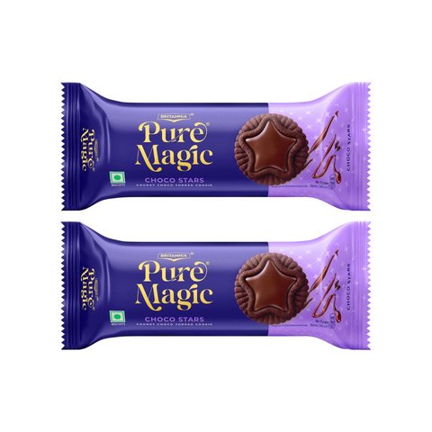 Britannia Pure Magic Choco Stars Chunky Chocolate Topped Cookies - Pack ...
