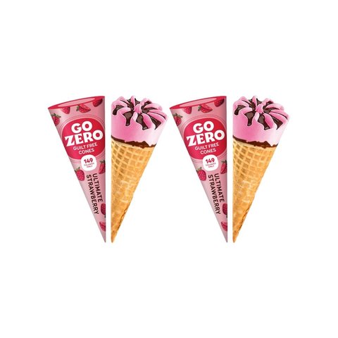 Go Zero Ultimate Strawberry Low Calorie Guilt Free Ice Cream Cone ...