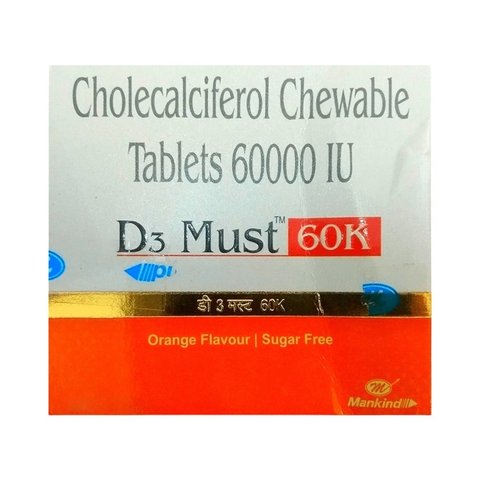 D3 Must 60k Orange Flavour Sugar Free Tablets Price - Buy Online at ...