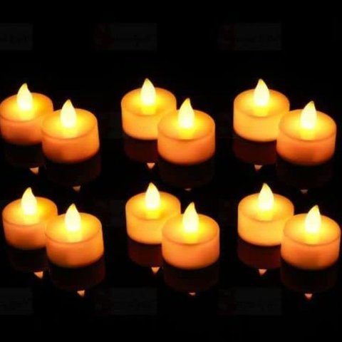 Yellow Flameless & Smokeless Decorative LED Tea Light Candles - Satyam ...
