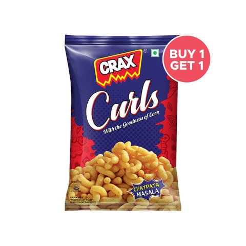 Crax Curls Chatpata Masala Puffs Snacks - Buy 1 Get 1 Free Price - Buy ...