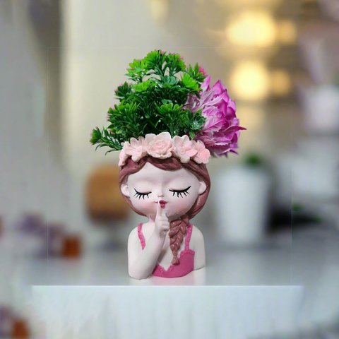The Decorshed Silent Girl Pot with Artificial Plant Price - Buy Online ...