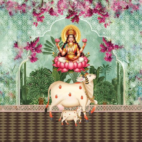 Pichwai Backdrop Cloth Decoration (Multicolour) - Samsidhi Price - Buy ...
