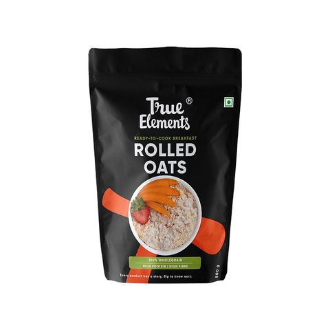 True Elements Rolled Oats 100% Wholegrain, High Fiber & Healthy ...