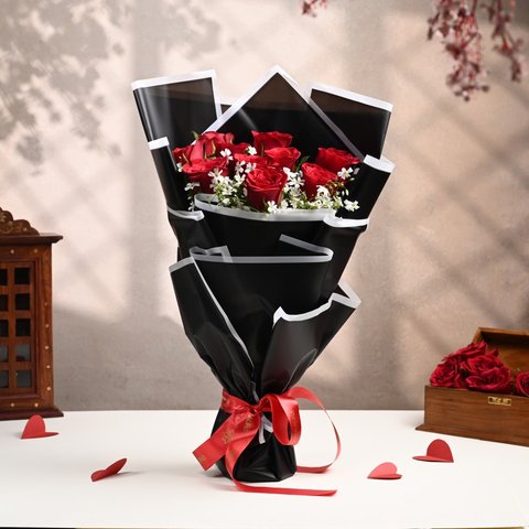 FlowerAura - Red Roses Forever Bouquet Price - Buy Online at Best Price ...