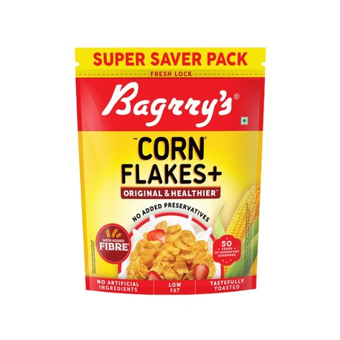 Bagrry's Corn Flakes Plus Original & Healthier (with Fibre Power) Price ...