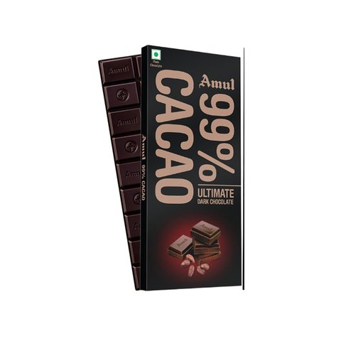 Amul 99% Cacao Dark Chocolate Bar Price - Buy Online at ₹180 in India