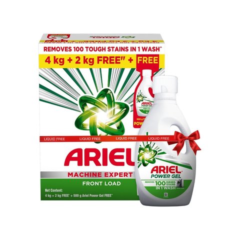 Ariel Matic Front Load Detergent Powder - Free 500 ml Liquid Detergent ...