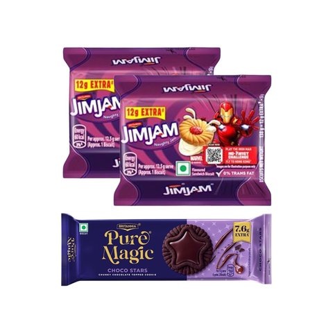 Britannia Treat Jim Jam jim Sandwich Cream Biscuits x 2 + Britannia ...