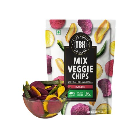 To Be Honest Mix Veggie Chips (Rock salt) Price - Buy Online at ₹130 in ...
